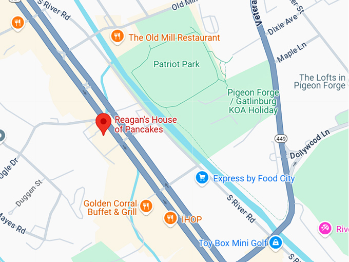 16. reagan's house of pancakes (3516 parkway) map