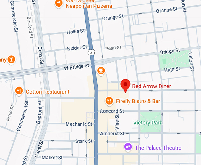 16. red arrow diner map