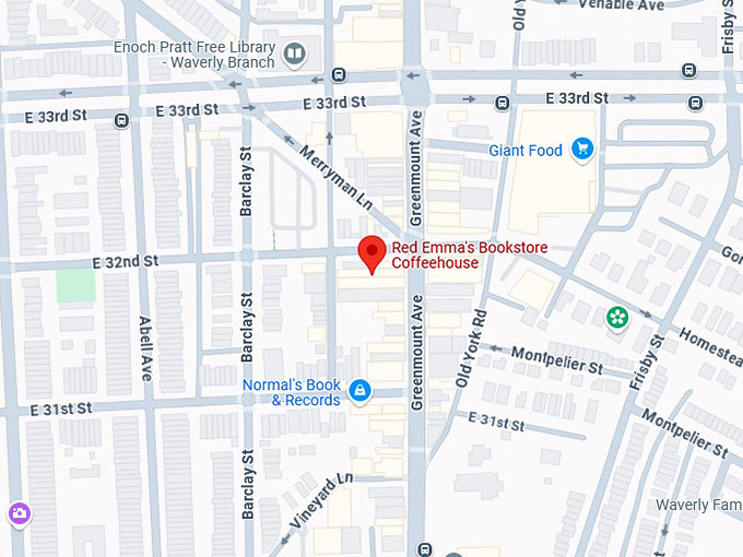 16. red emma's bookstore coffeehouse map