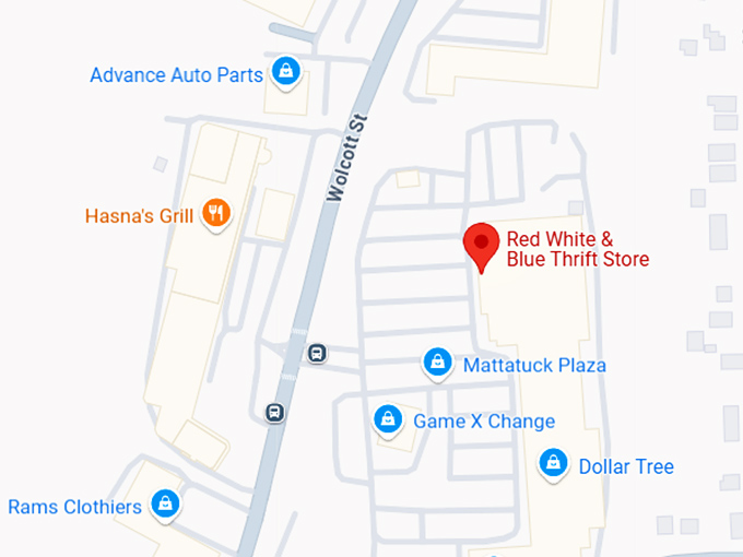 16. red white & blue thrift store map