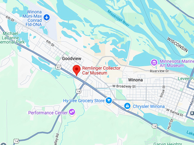 16. remlinger collector car museum map