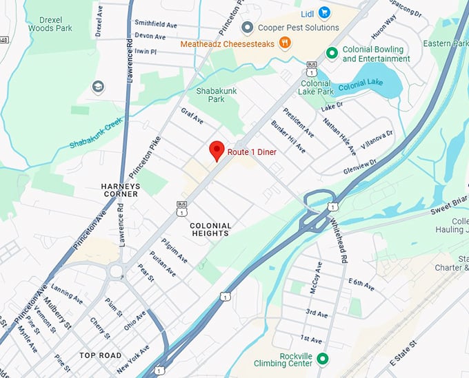 16. route 1 diner map