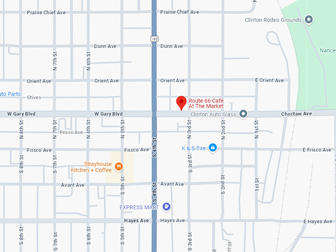 16. route 66 cafe at the market map
