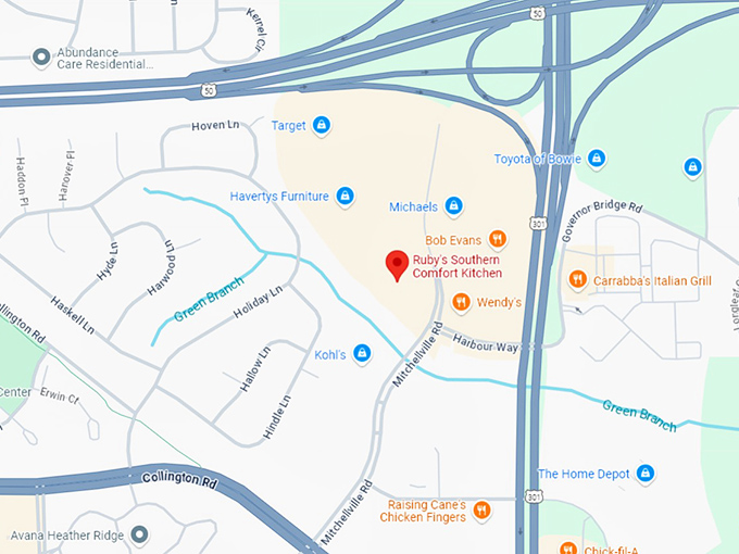 16. ruby's southern comfort kitchen map