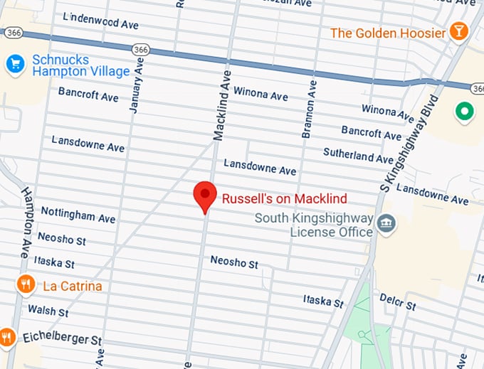 16. russell's on macklind map