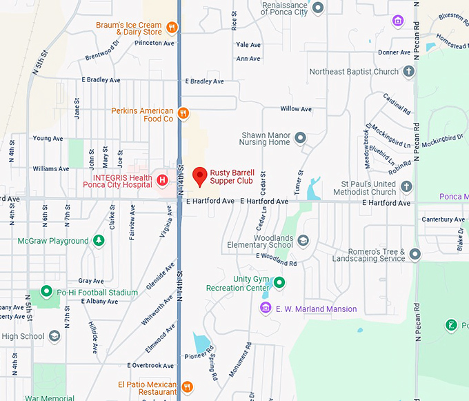 16. rusty barrell supper club inc map
