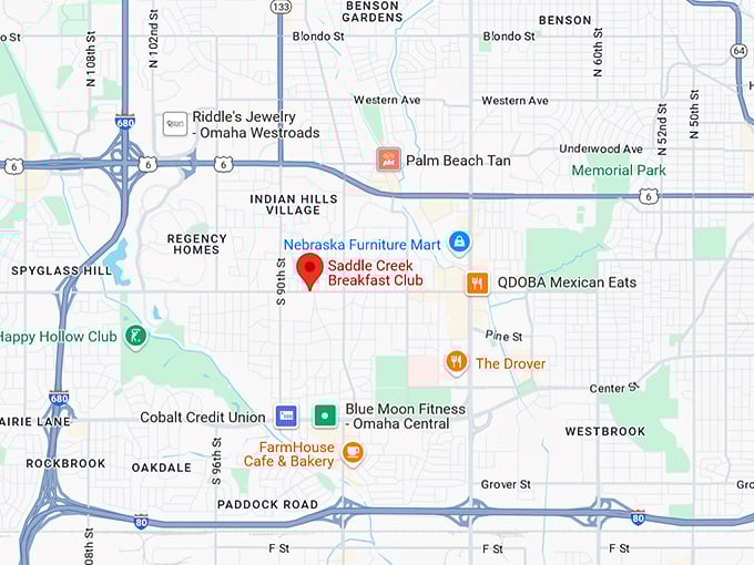 saddle creek breakfast club map