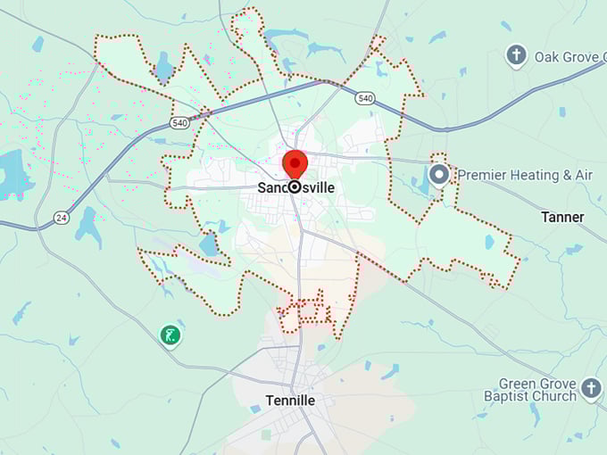 16. sandersville georgia map