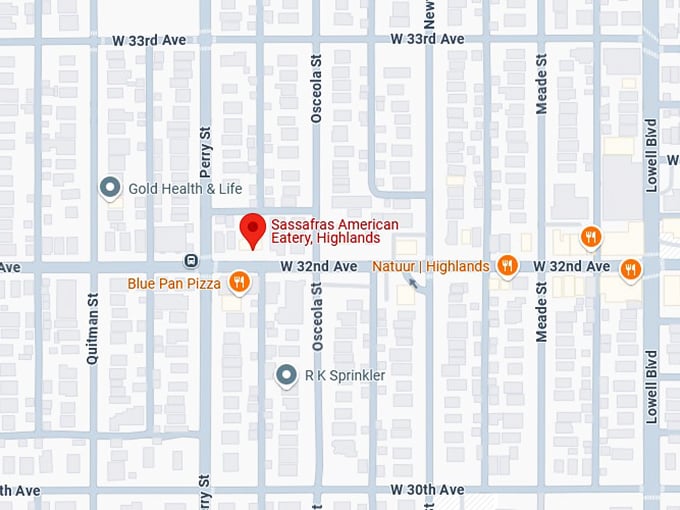 16. sassafras american eatery map