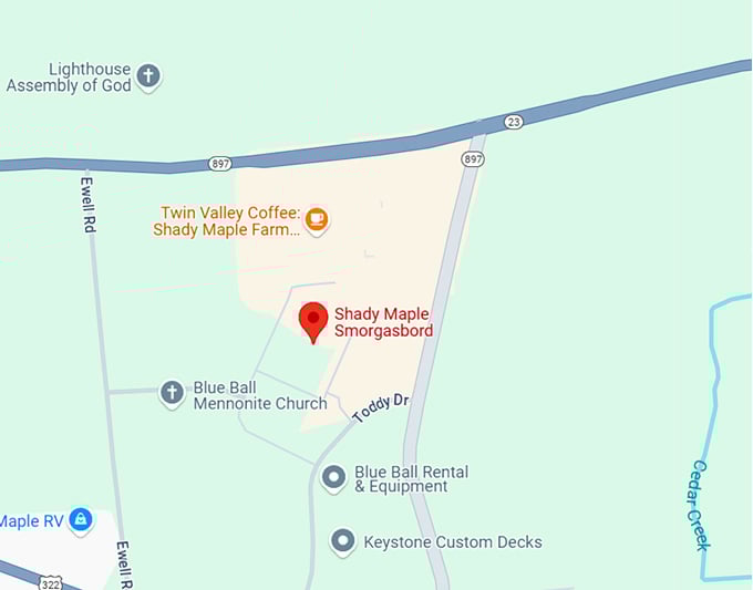 16. shady maple smorgasbord map