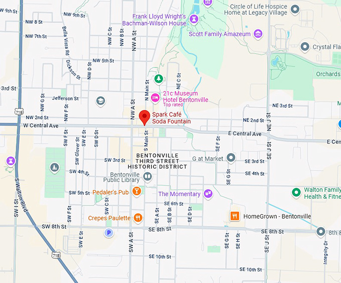 16. spark café soda fountain map