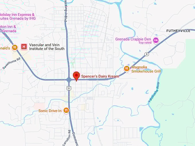 16. spencer's dairy kream map