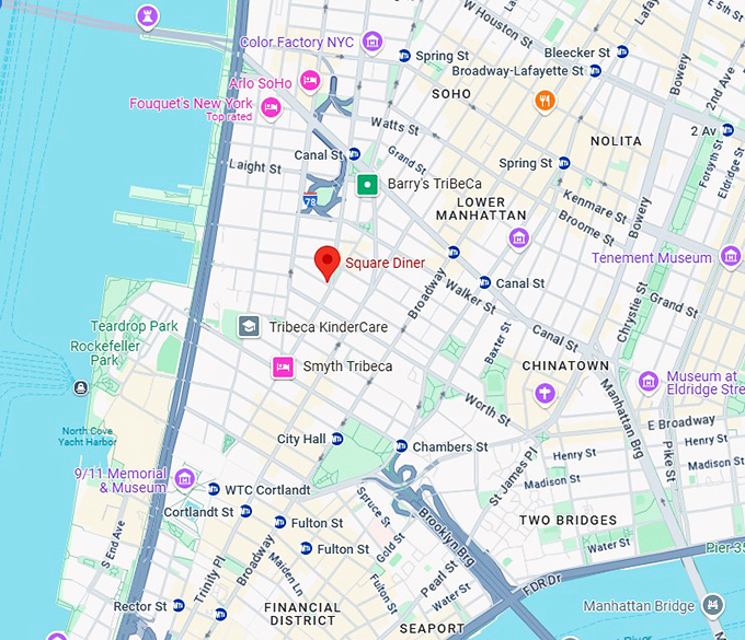 16. square diner map
