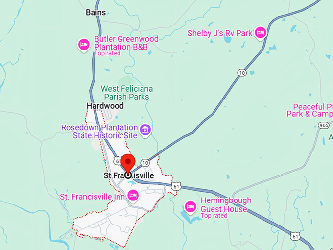 16. st. francisville, la map