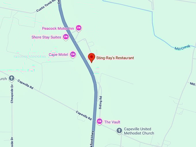 16. sting ray's restaurant map