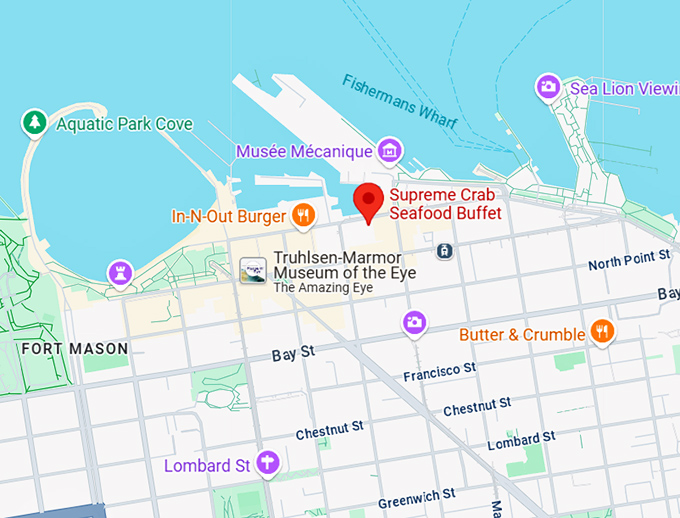 16. supreme crab seafood buffet &ndash; san francisco map