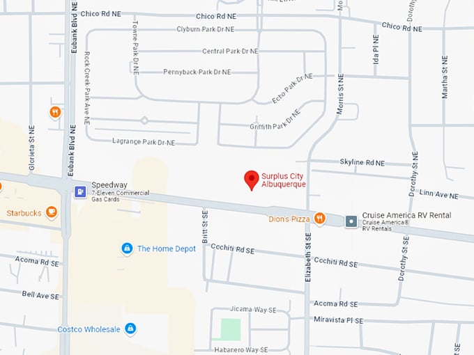 16. surplus city albuquerque map