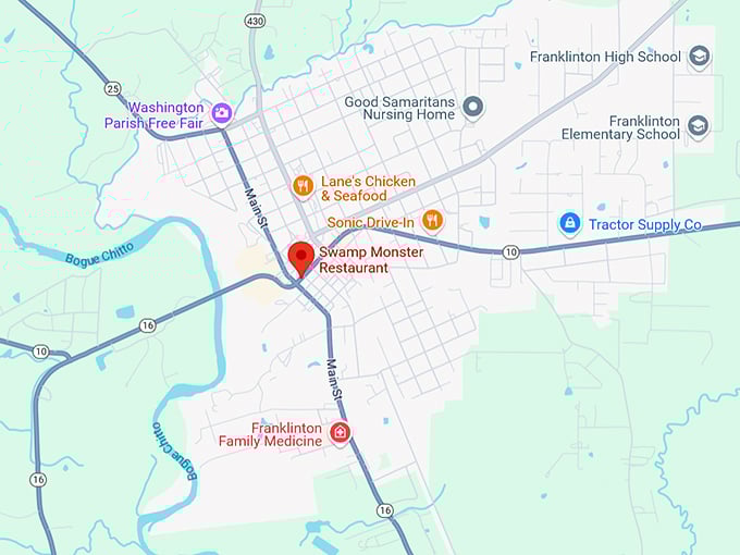 16. swamp monster restaurant map