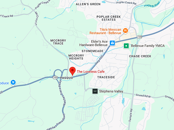 16. the loveless cafe map