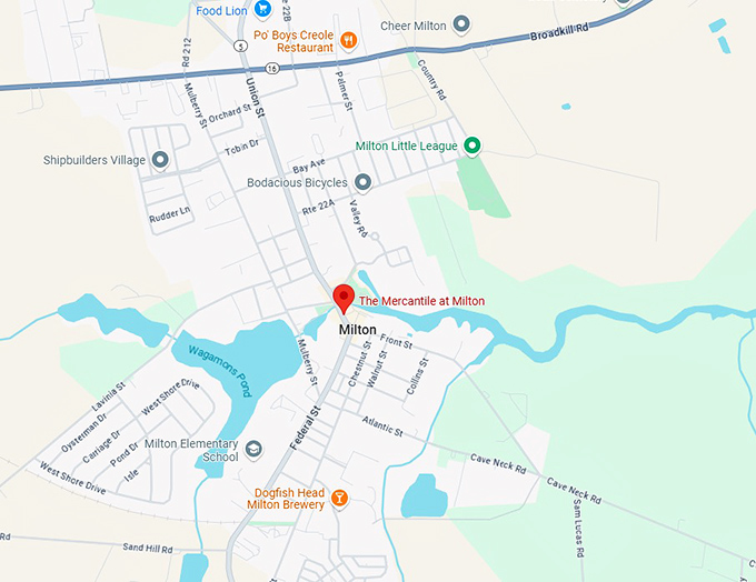 16. the mercantile at milton map