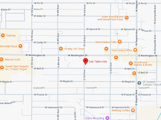 16. the oak table cafe map