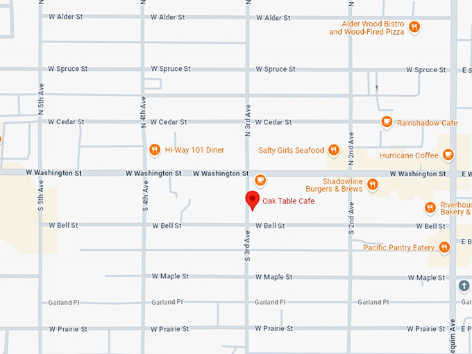 16. the oak table cafe map