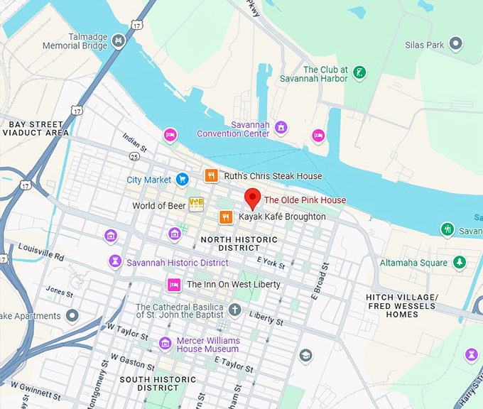 16. the olde pink house map