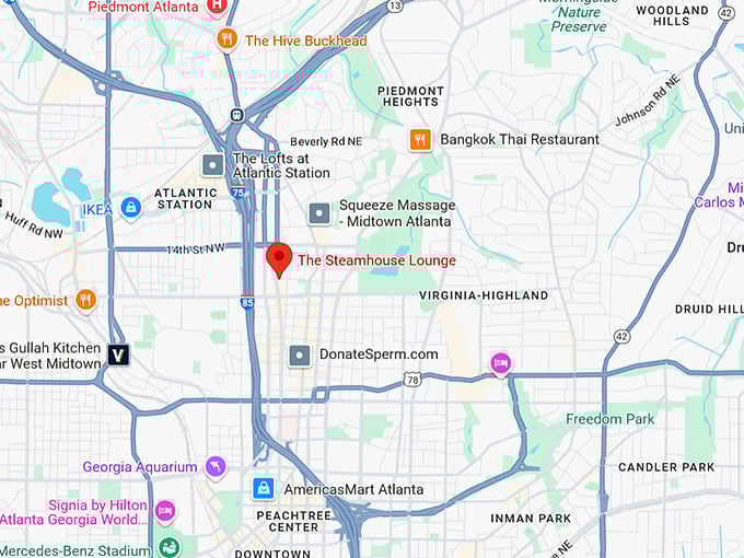 16. the steamhouse lounge map