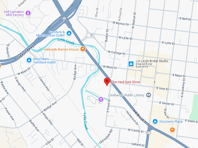 16. the yard sale store map