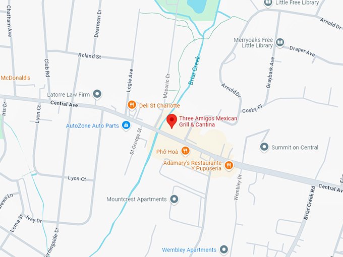 16. three amigos mexican grill & cantina map