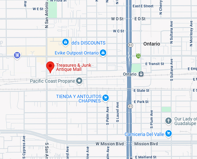 16. treasures & junk antique mall map