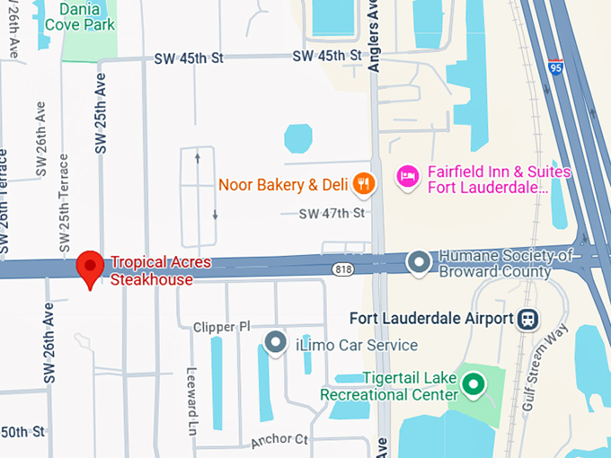 16. tropical acres steakhouse map