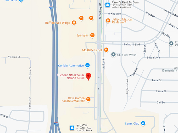 16. tucson's steakhouse saloon & grill map