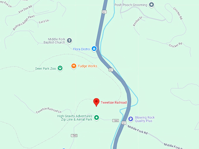 16. tweetsie railroad map