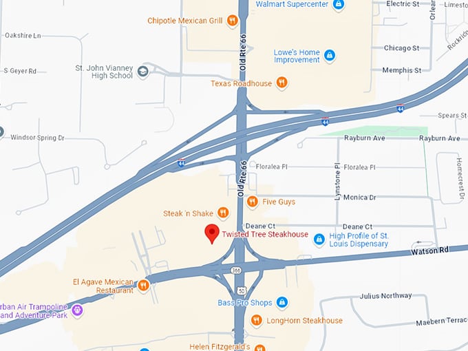 16. twisted tree steakhouse map