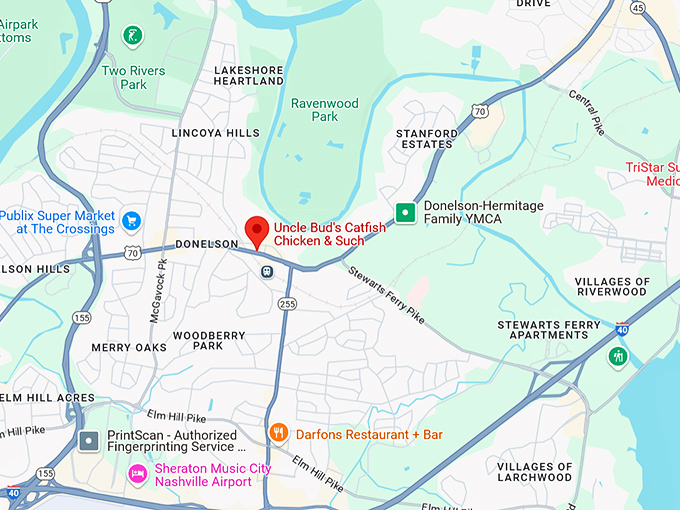 16. uncle bud's catfish shack map