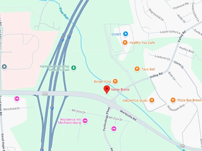 16. valley bistro map