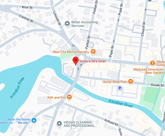 16. victor's 50's diner map