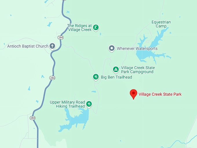 16. village creek state park map