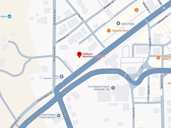 16. wellborn musclecar museum map