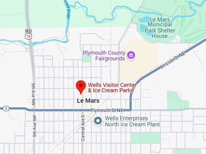 16. wells visitor center & ice cream parlor map