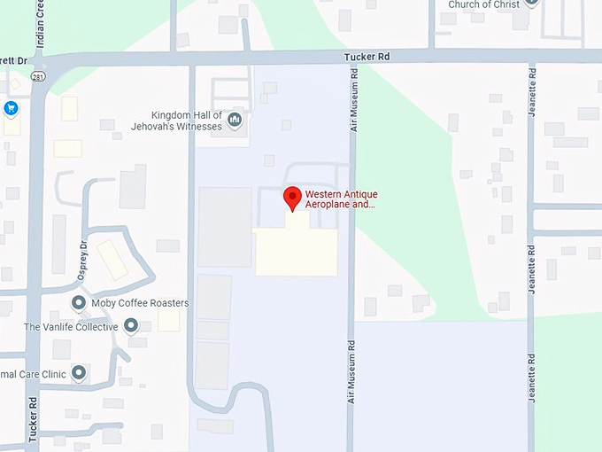 16. western antique aeroplane & automobile museum map