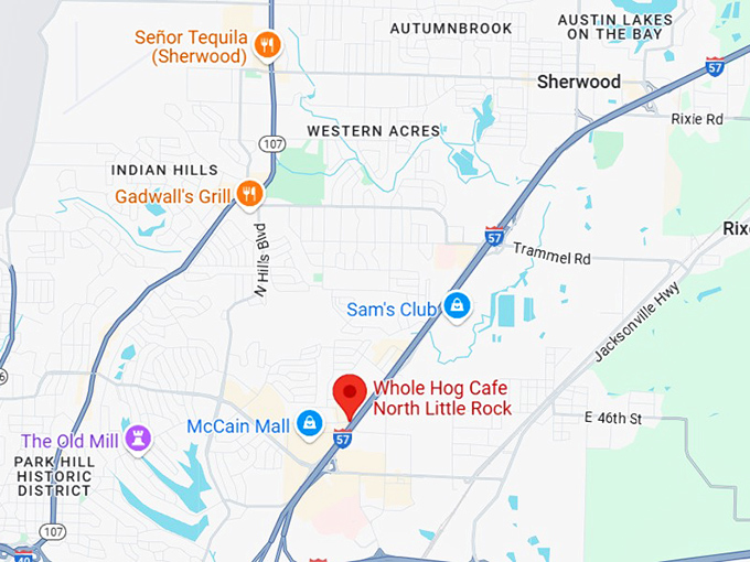 16. whole hog cafe north little rock map