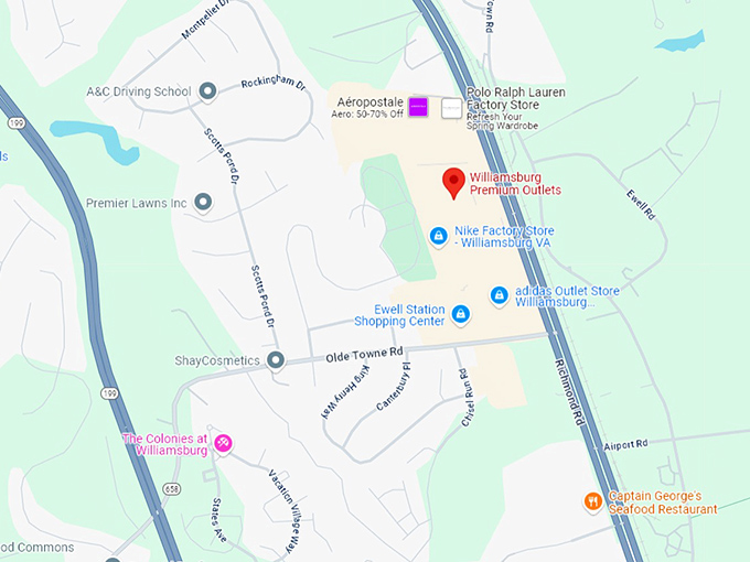 16. williamsburg premium outlets map