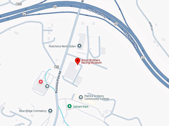 16. wood brothers racing museum map