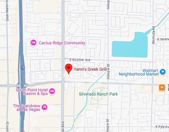 16. yanni's greek grill map