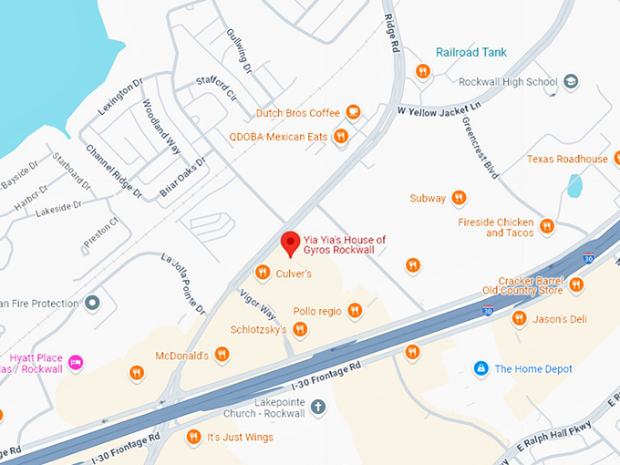 16. yia yia's house of gyros rockwall map