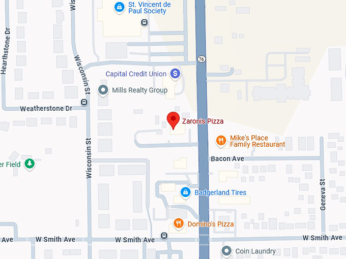 16. zaronis pizza map