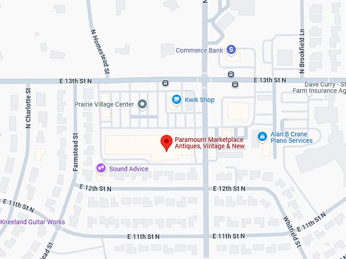 16.paramount marketplace antiques 6297 e. 13th st n.wichital map