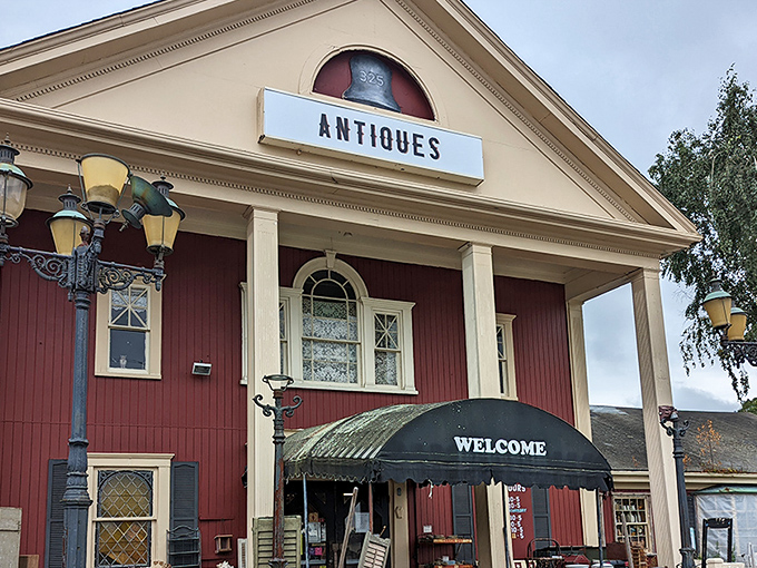 The former church turned treasure trove stands proudly on Route 6A, its crimson exterior and stately columns beckoning curious explorers to step back in time.